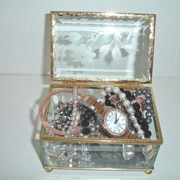 Glass Trinket Box - Etsy