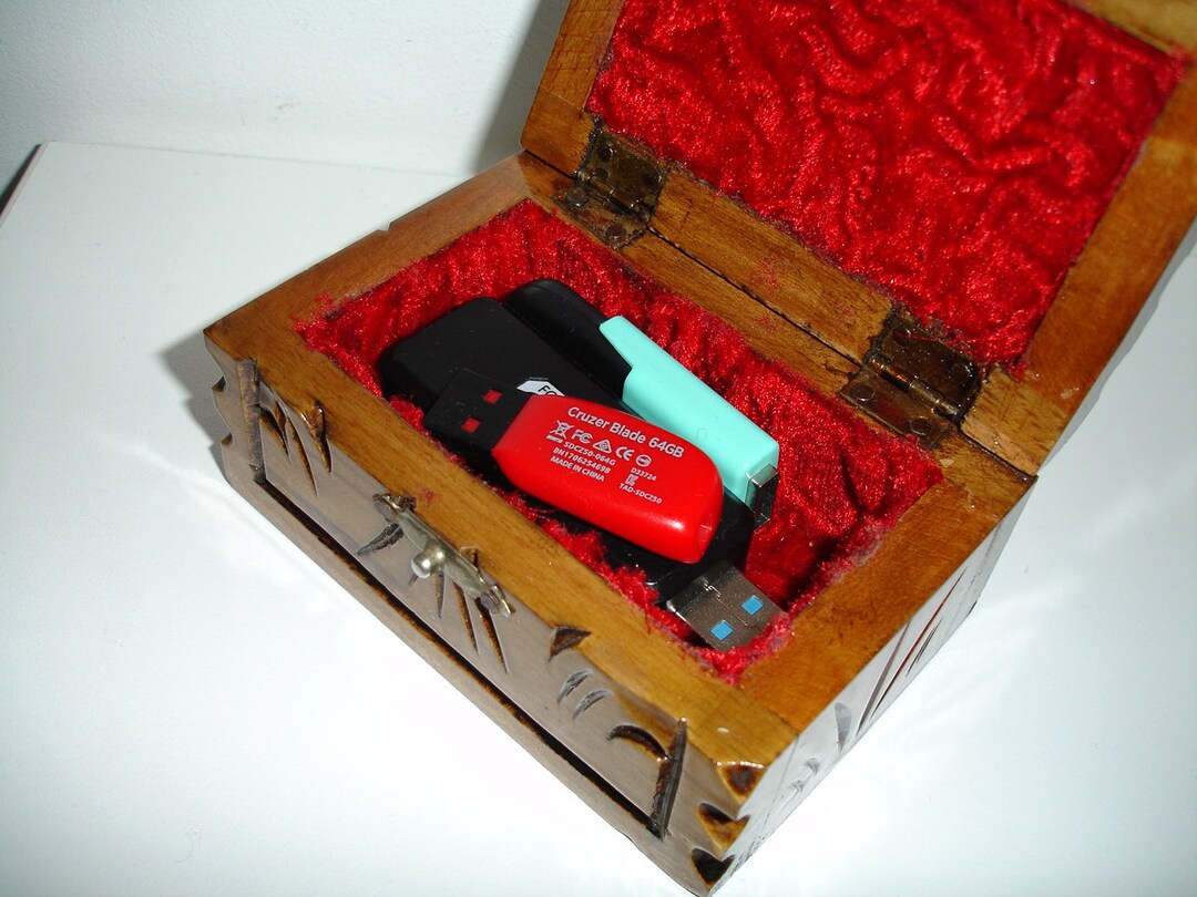 Small Trinket Box Wooden Jewellery Box Wood USB Storage Gift Box - Etsy