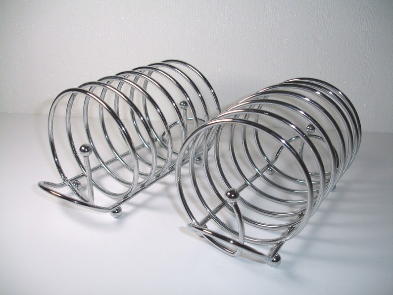 Toast Rack Chrome Silver Colour Color Spiral Coil Metal 6 Slice 1980s ...