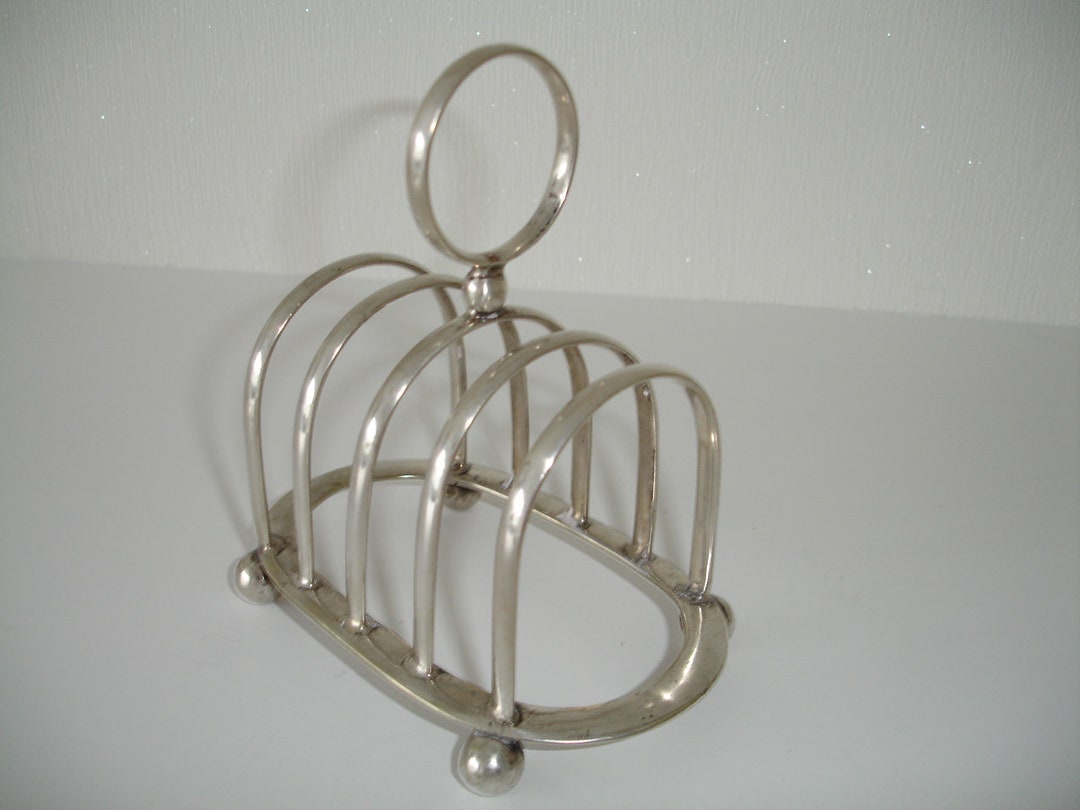 4 Slice Toast Rack EPNS Thick Bread Size Silver Plated Decorative ...
