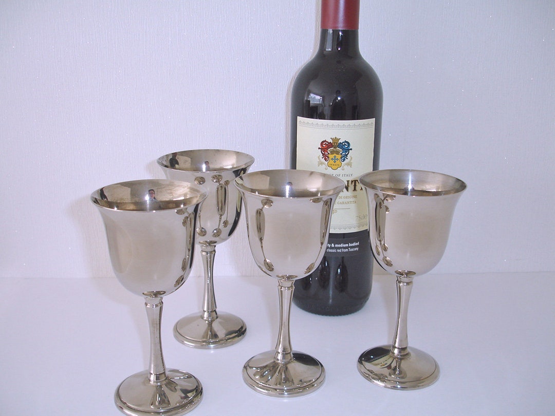 Silver Plated Wine Goblets 4 Mulled Wine Glogg Outdoor EPNS Silver ...