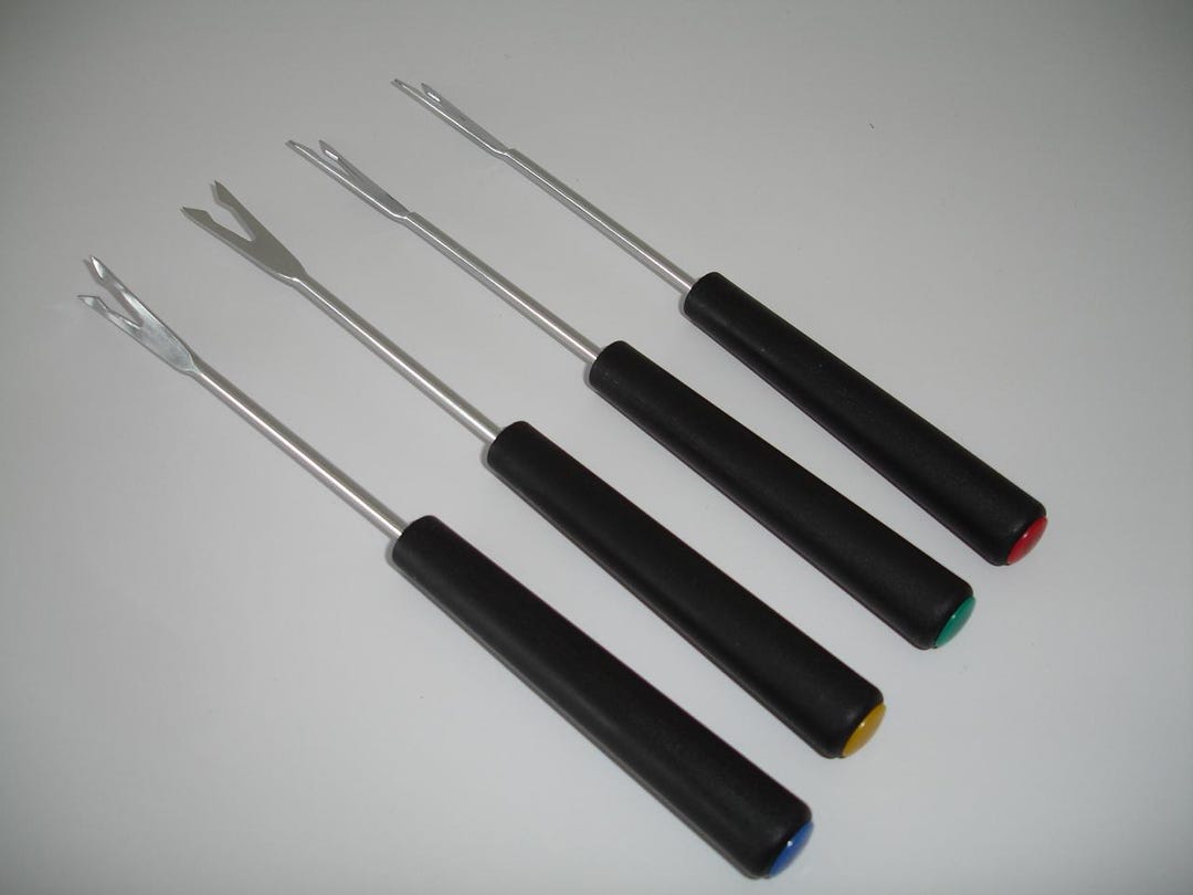 Fondue Forks Set of Four UNUSED X 2 Prong 4 Piece Stainless Steel Re ...