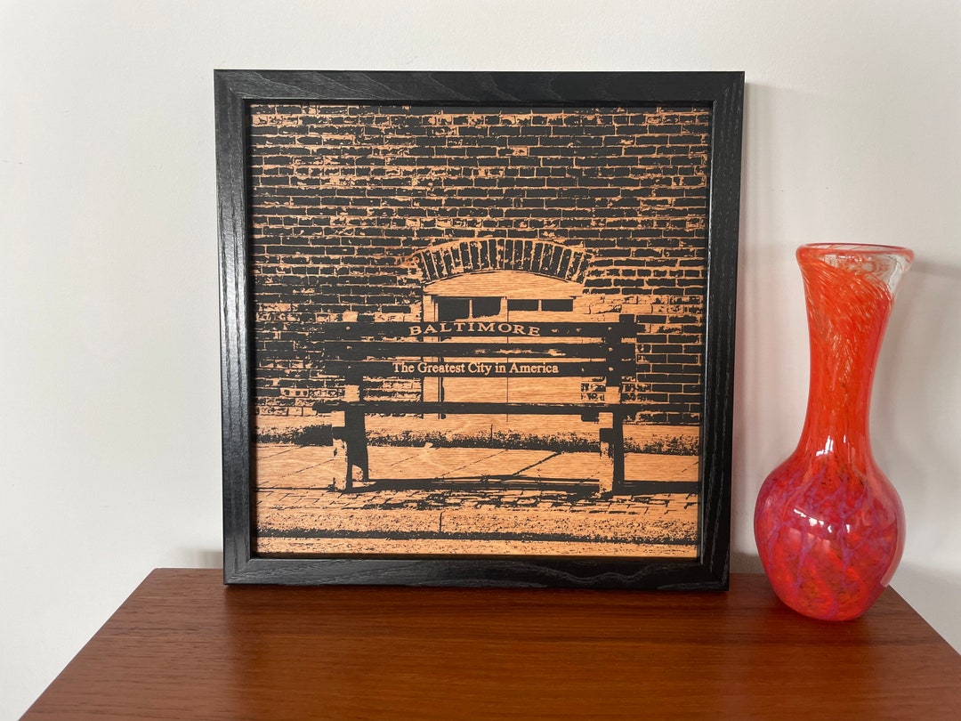 Greatest City in America Bench , Framed Silk Screen Print, Baltimore ...