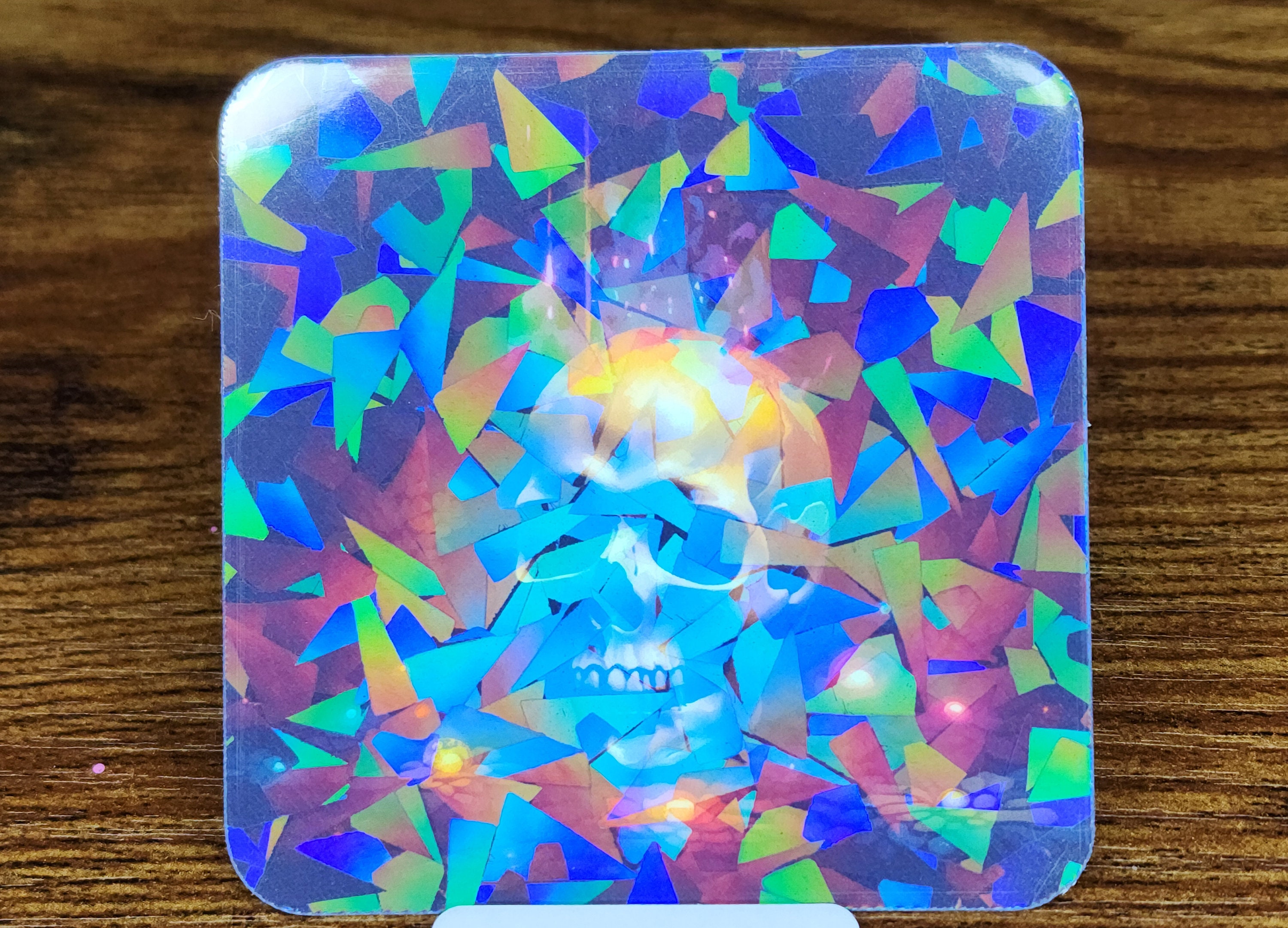 Skull Sticker Holographic Die Cut Sticker Vinyl Sticker - Etsy