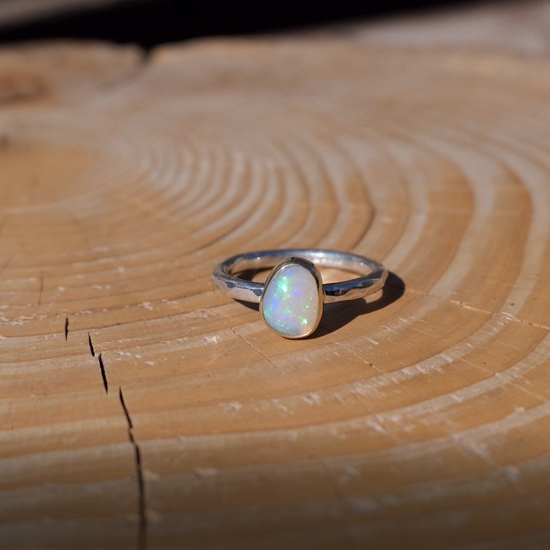 Lightning Ridge Opal Ring With 18k Gold Bezel|gift|engagement Gift ...