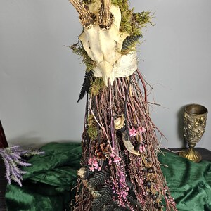 Handmade Witch Broom With Roe Deer Skull, Dried Flowers & Antlers - Etsy
