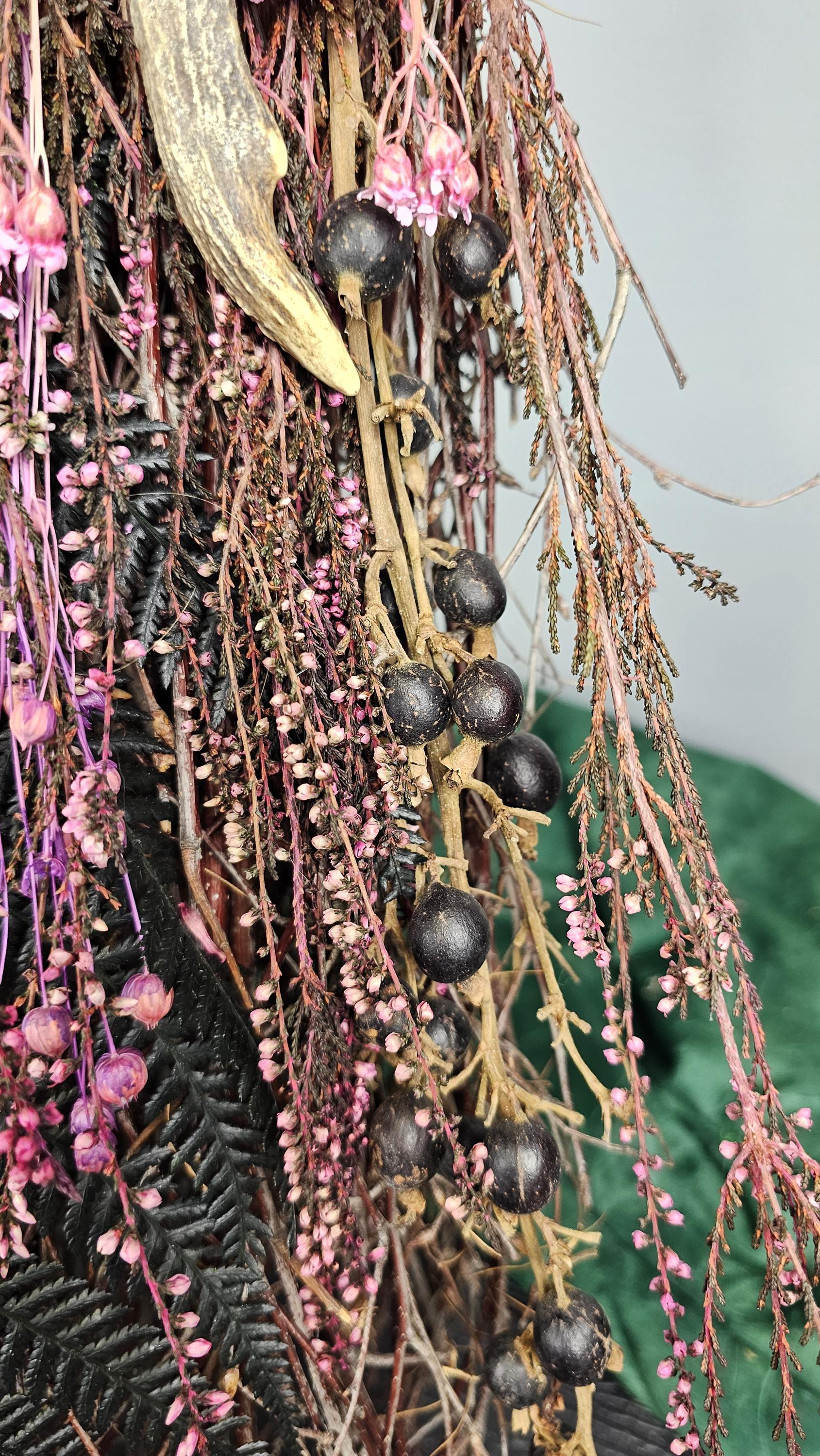 Handmade Witch Broom With Roe Deer Skull, Dried Flowers & Antlers - Etsy