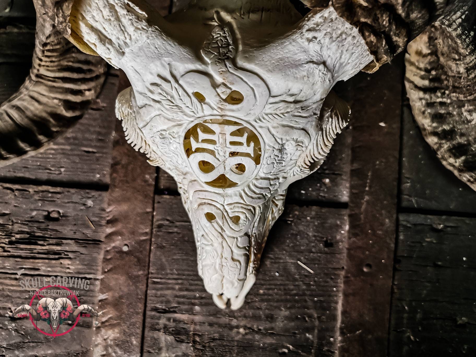 Engraved Ram Skull: Leviathan Cross, Lucifer Sigil - Custom Design - Etsy