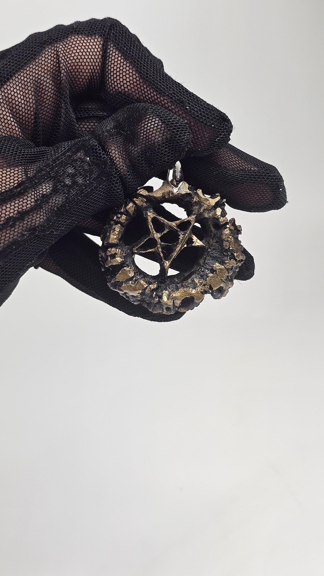On Stock Real Engraved Antler Slice Rose Roe Deer Antlers Pentagram 666 ...