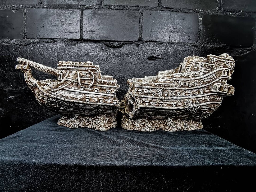 61cm X 25 Cm X 19 Huge Impressive Pirate Ship Made of Safe Ceramic Two ...