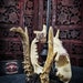 Fox Skull Candleholder: Gothic Altar Decor With Amethyst & Antlers - Etsy