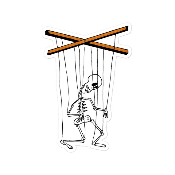 Original Art Skeleton Puppet Sticker Puppet Master Puppet - Etsy