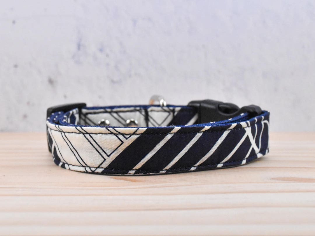 Japanese Pattern Dog Collar & Wagara Navy Pattern Pet Collar Fabric Dog ...