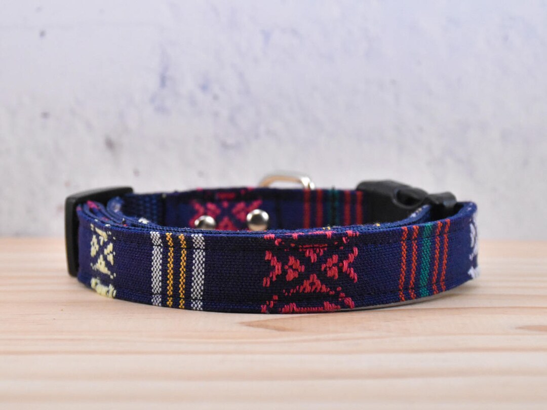 Boho Navy Dog Collar - Adjustable Dog Collar Tribal Dog Collar Dog ...