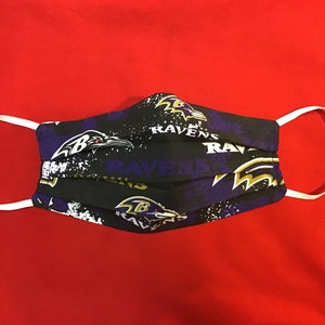 Baltimore Ravens Face Mask / Filter Pocket / Nose Wire / 3 Layer ...