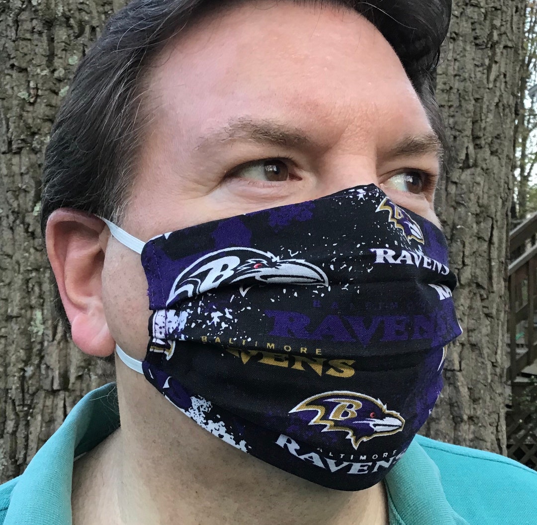 Baltimore Ravens Face Mask / Filter Pocket / Nose Wire / 3 Layer ...