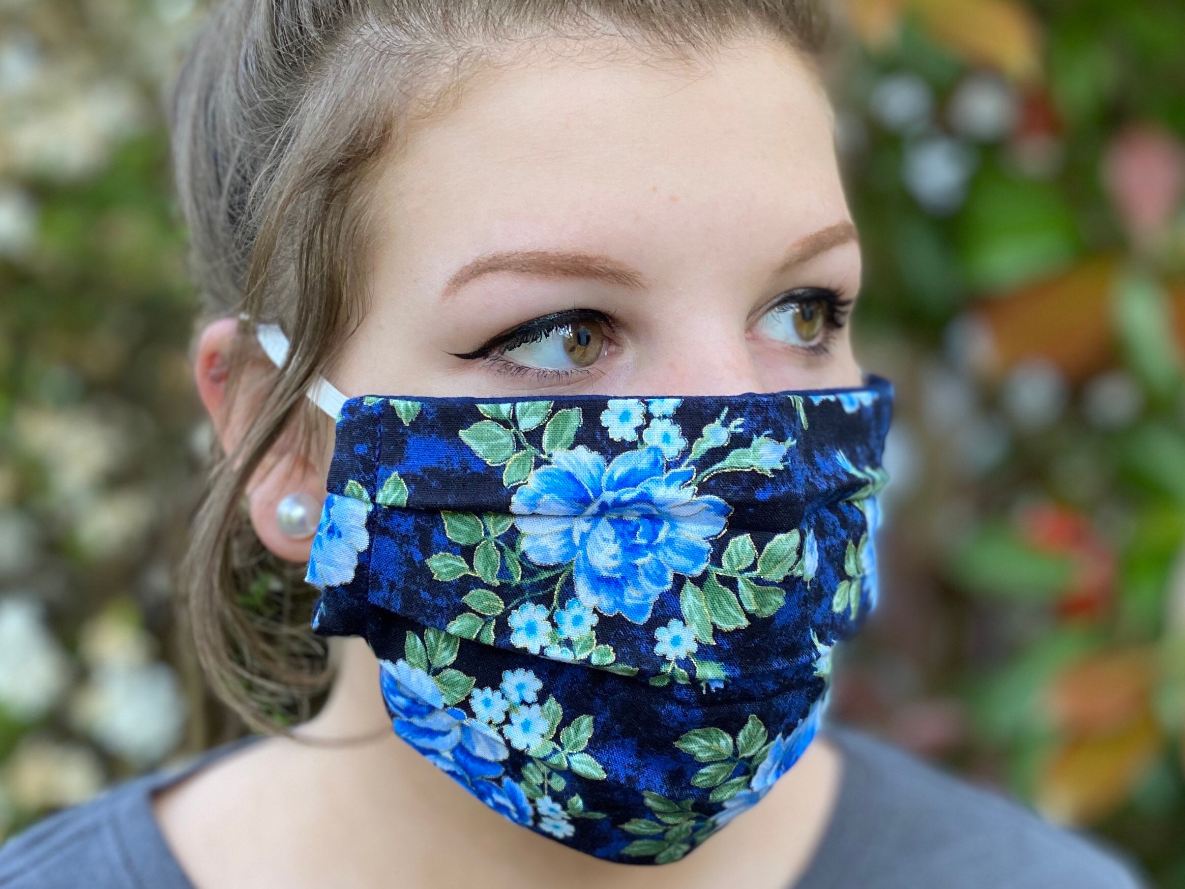 Floral Face Mask Nose Wire Mask Filter Pocket Mask Made in - Etsy