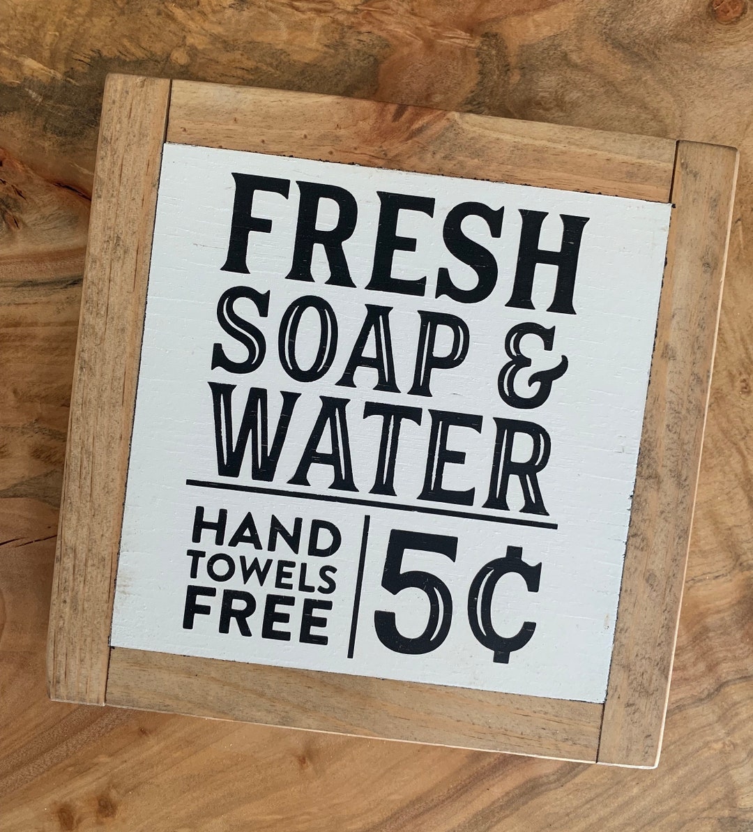 6x6 Fresh Soap & Water Bathroom Sign - Etsy