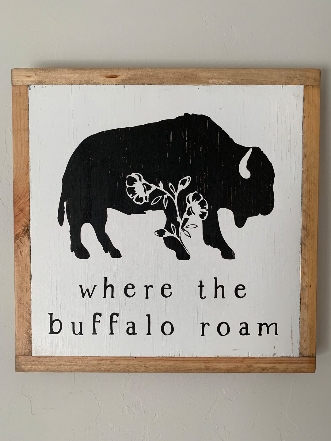12x12 Buffalo Roam Sign - Etsy
