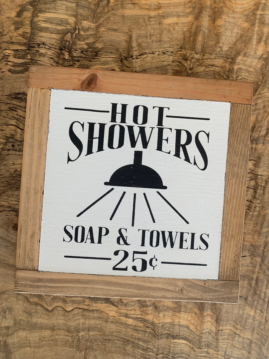 6x6” Hot Showers Sign - Etsy