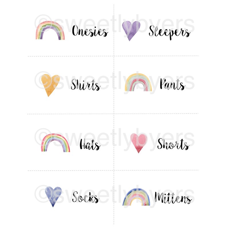 Rainbow Nursery Bin Labels Printable digital - Etsy