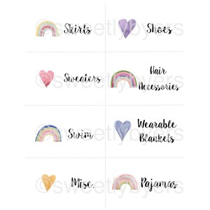 Rainbow Nursery Bin Labels Printable digital - Etsy