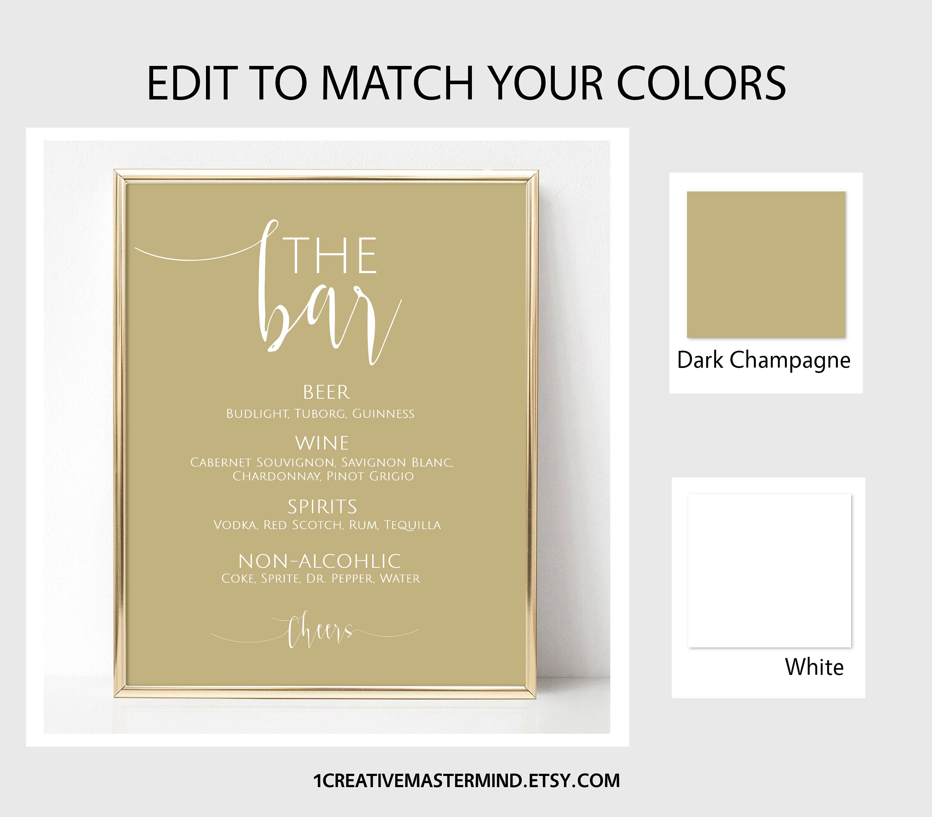 Bar Menu Sign Drinks Menu Sign Alcohol Sign Bar Menu - Etsy