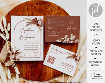 Boho Wedding Arch Invite Suite - Etsy