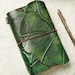 Lotus Leaf Travelers Notebook Handmade. Vintage Leather Cover - Etsy