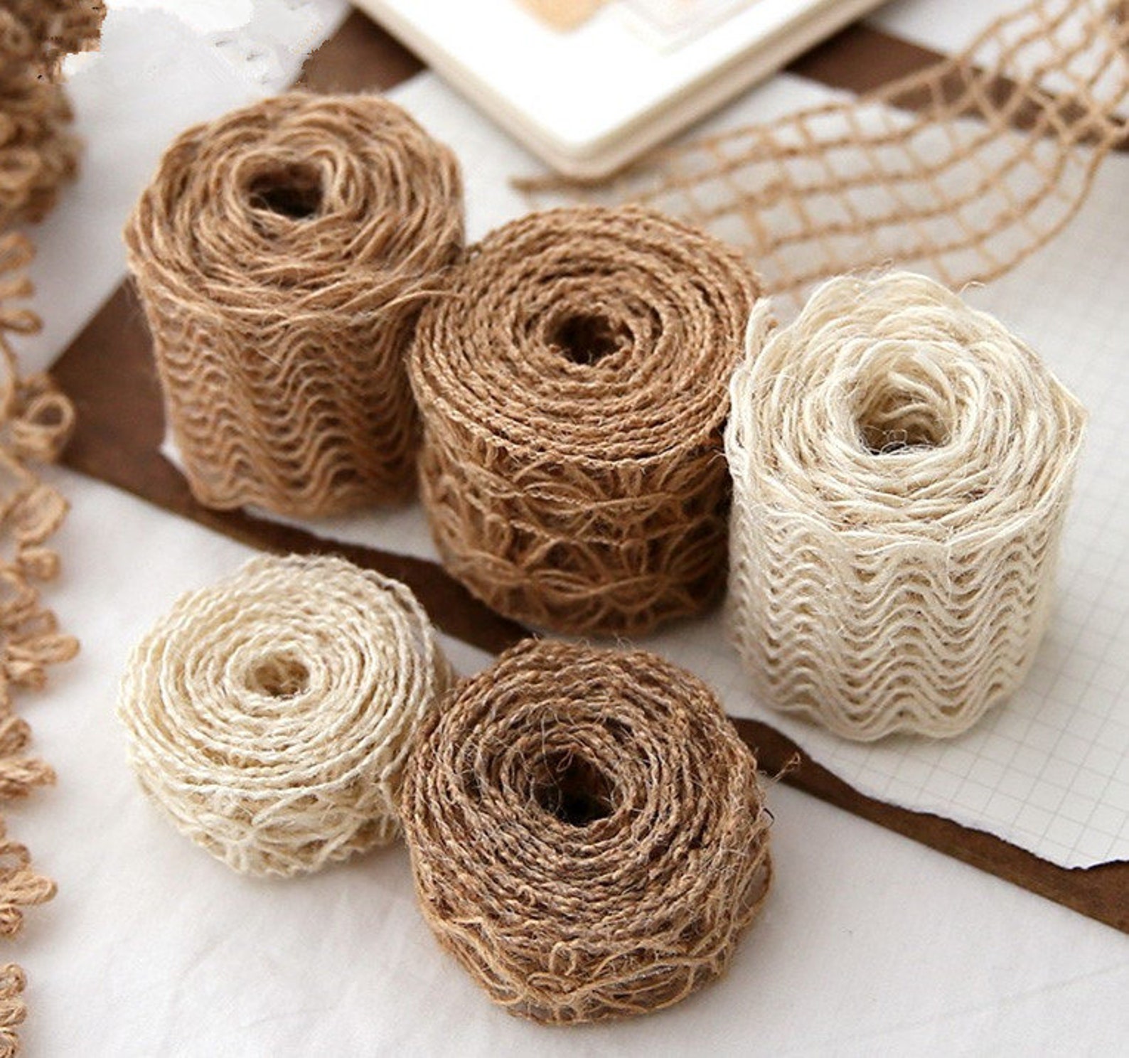 Natural Jute Burlap Ribbon 2 Meters Hemp Rope Retro Woven - Etsy