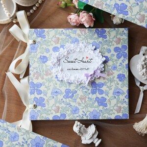 Flower Photo Scrapbook Album. Memory Book. 40 Page Love Album. Handmade ...