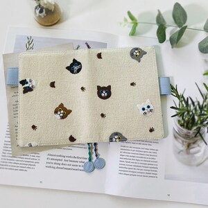 Cute Cat Notebook Fabric-leather Covered Journal With Lined Grid Blank ...