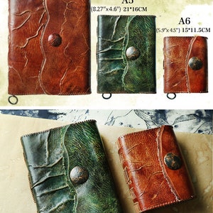 Retro Cowhide Notebook Journal Thickened Custom Leather Diary A6 A5 A4 ...