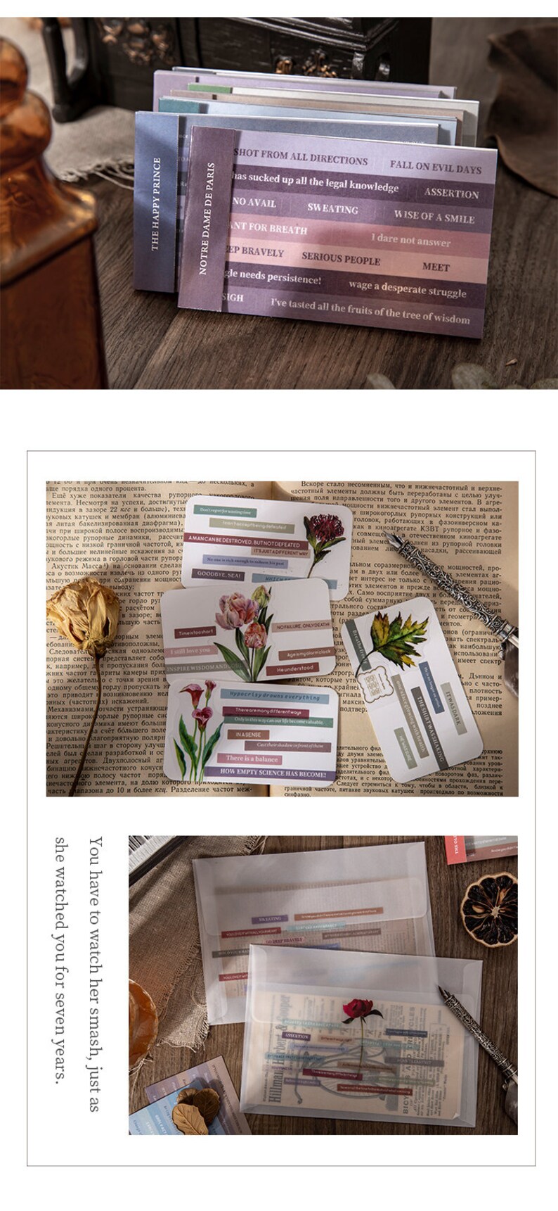 English Words Phrases Decorative Stickers 40 Sheets Die Cut ...