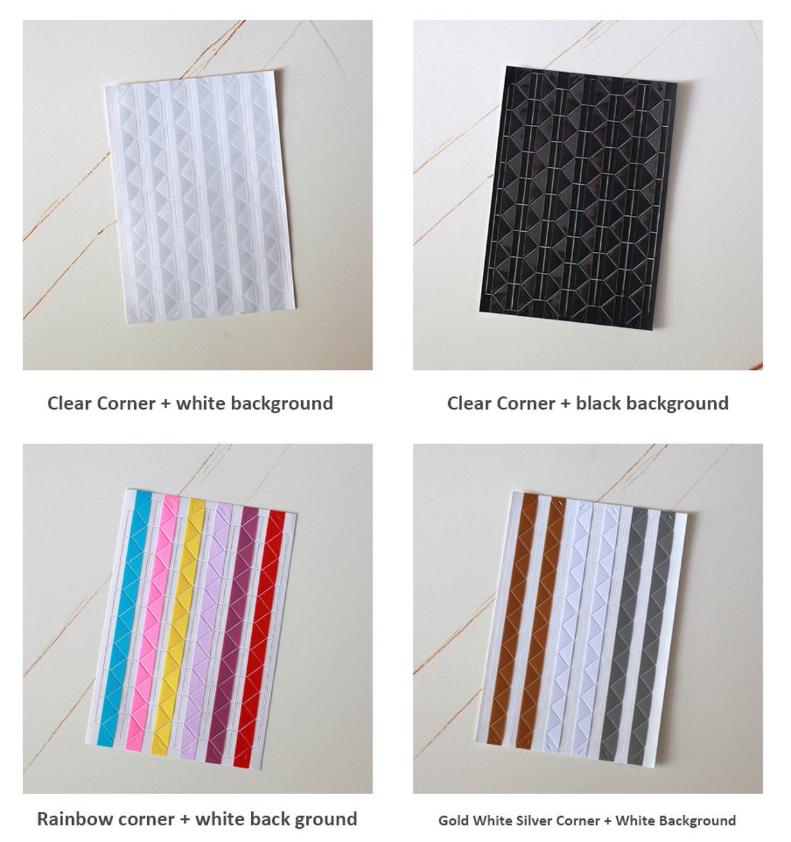 PVC Photo Corners Stickers Clear Rainbow Colors Self Adhesive | Etsy