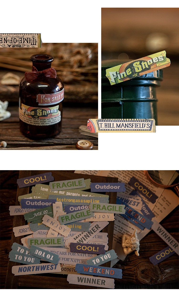 Retro English Creed Stickers Pack 60 Pieces 8 Style Stickers | Etsy