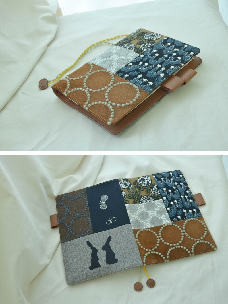 Retro Patchwork Cloth-leather Cover Notebook Journal Coffee - Etsy