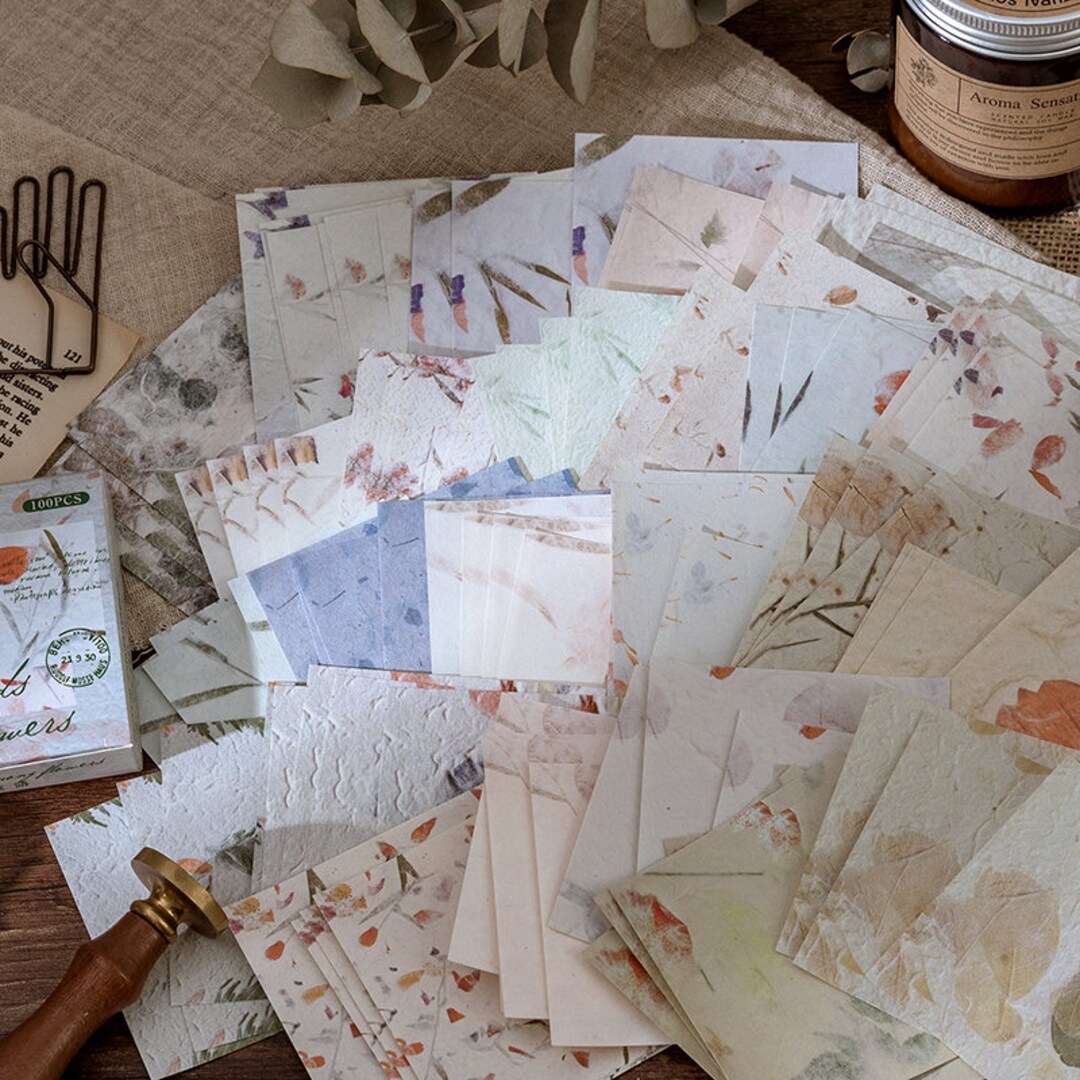 100 Pc Retro Scrapbooking Paper Ephemera Pack Background Material Paper ...