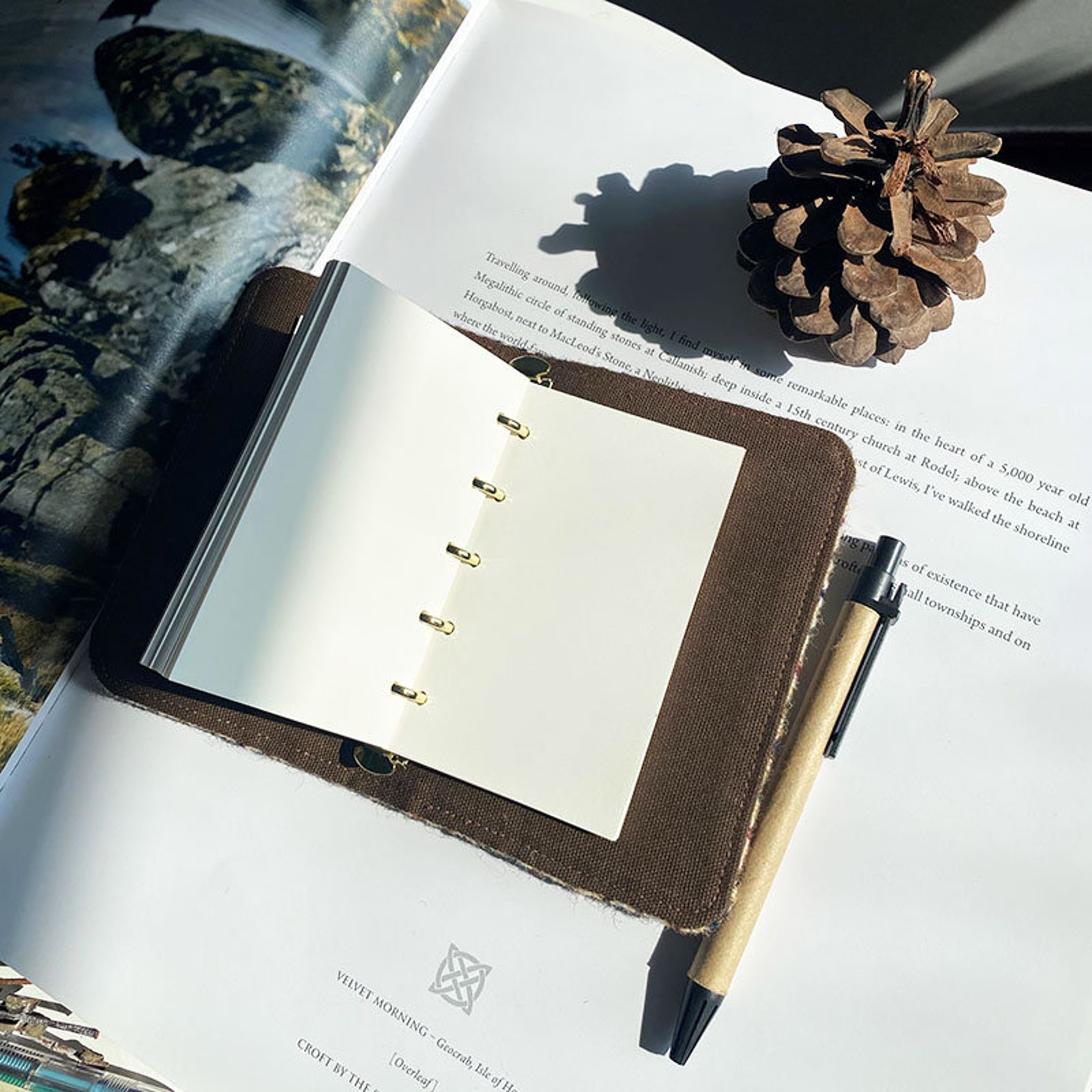 M5 Personalized Notebook Mini Woolen Tweed Travel Journal Retro ...