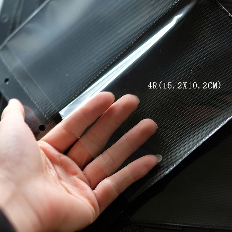 Loose Leaf 4 x 6 inch Transparent Pockets White Black Inside | Etsy