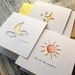 Sun Moon Star Greeting Cards and Envelopes Personalized - Etsy