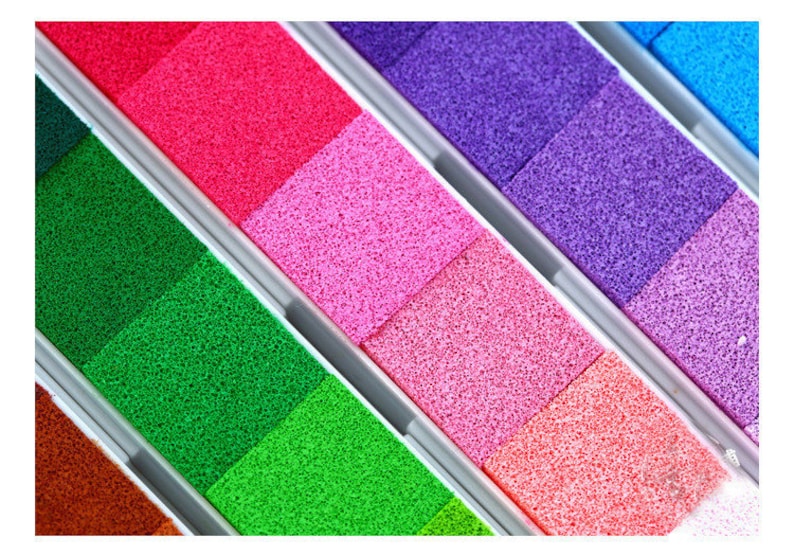 6 Colors Candy Color Strip Gradient Color Ink Pad Finger - Etsy