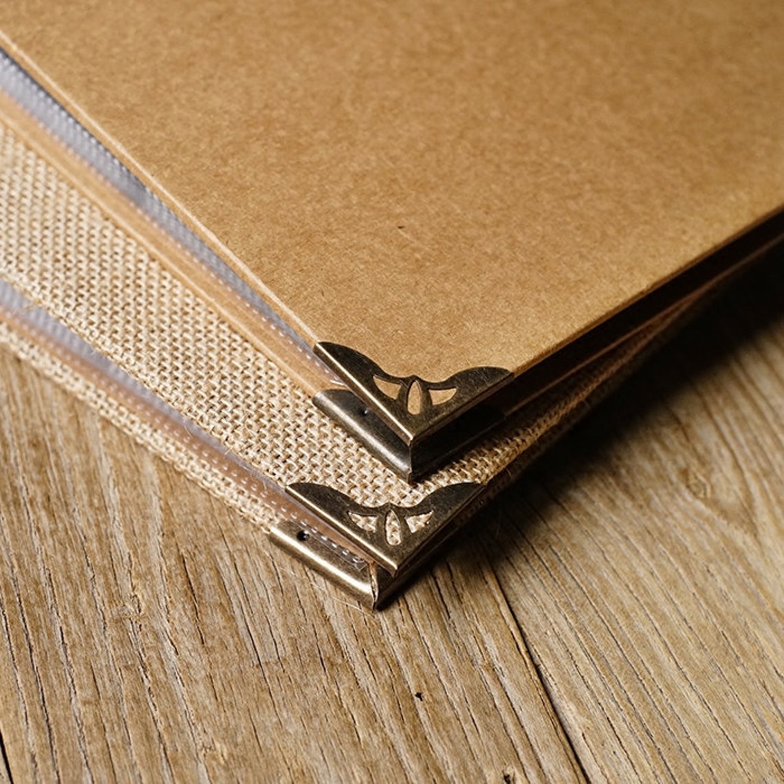 A4 Scrap Book Album Kraft & Burlap Scrapbook. DIY Photo | Etsy