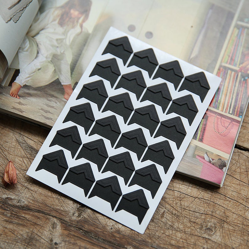 Kraft Paper Photo Mounting Corners Self Adhesive 24 Pcs/sheet | Etsy