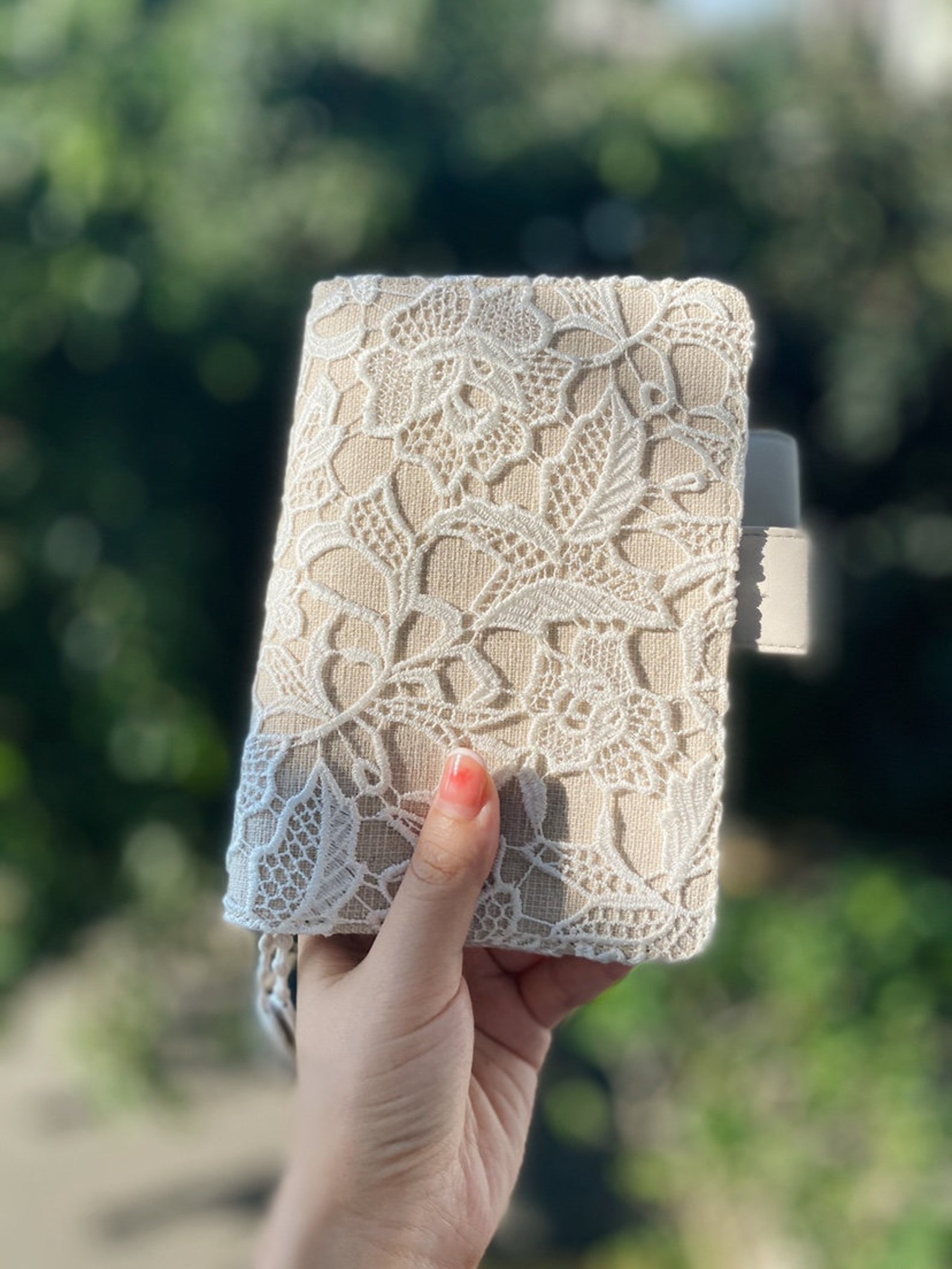 Rose Lace Journal Vintage White Lace Fabric Notebook Cover - Etsy