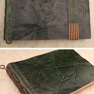 Vintage Genuine Leather Scrapbook Photo Album B5 & Large 11" X 16 ...