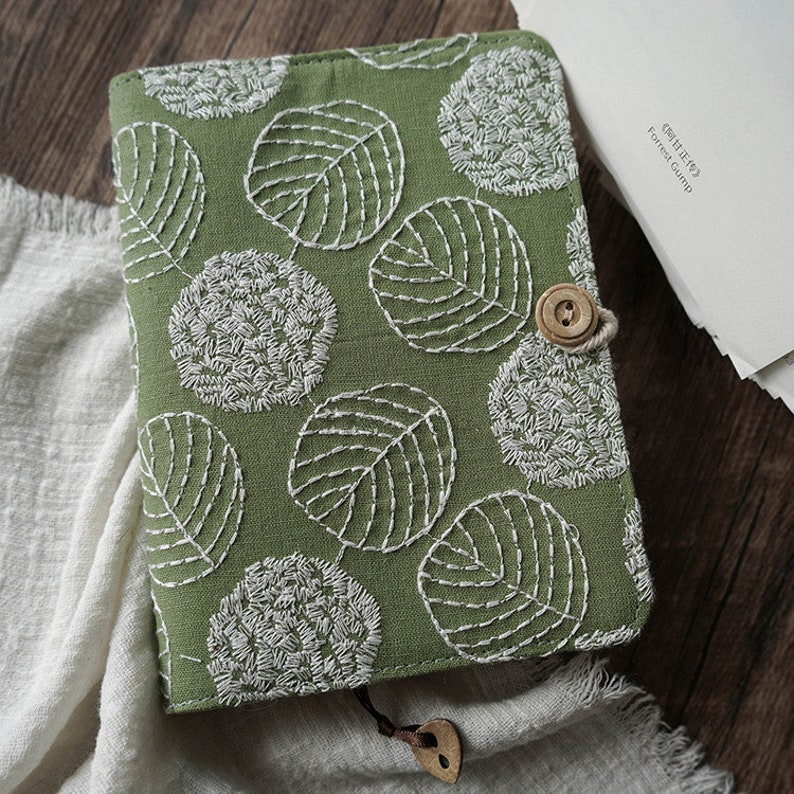 Embroidery Leaf Cloth Notebook Literary Handmade Journal A5 A6 - Etsy