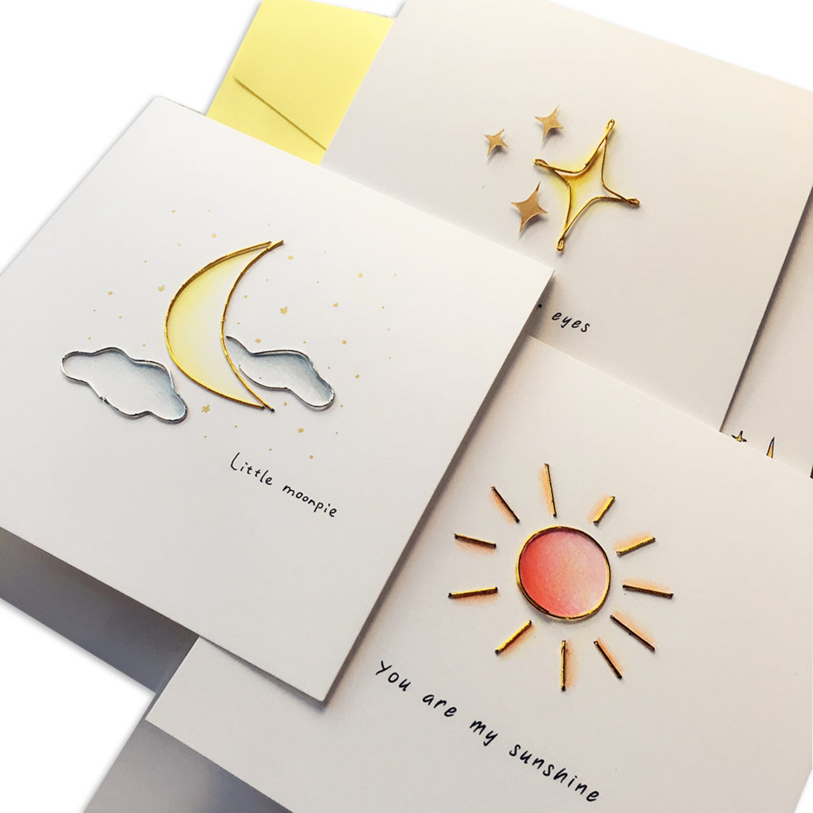 Sun Moon Star Greeting Cards and Envelopes Personalized - Etsy