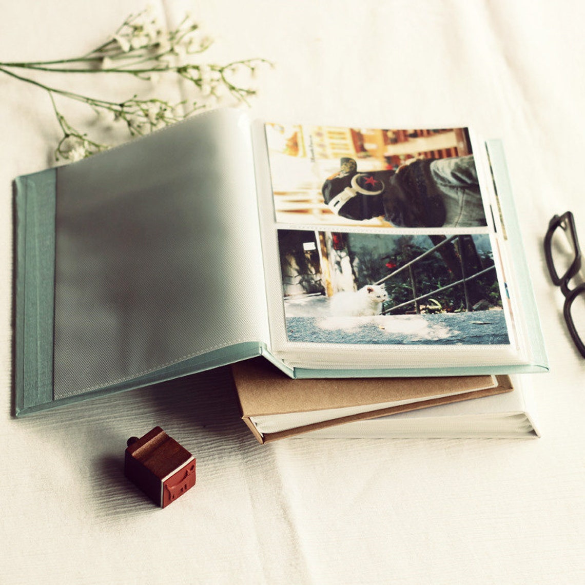 Insert Photo Album 4x6 White Blue Kraft Cover. Picture Album | Etsy