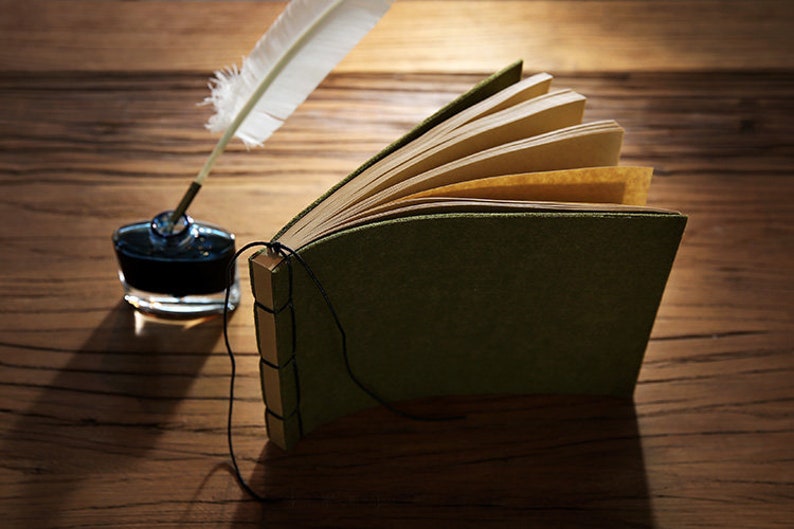 Army Green Felt Retro Thread-bound Book Journal Sketch Book - Etsy